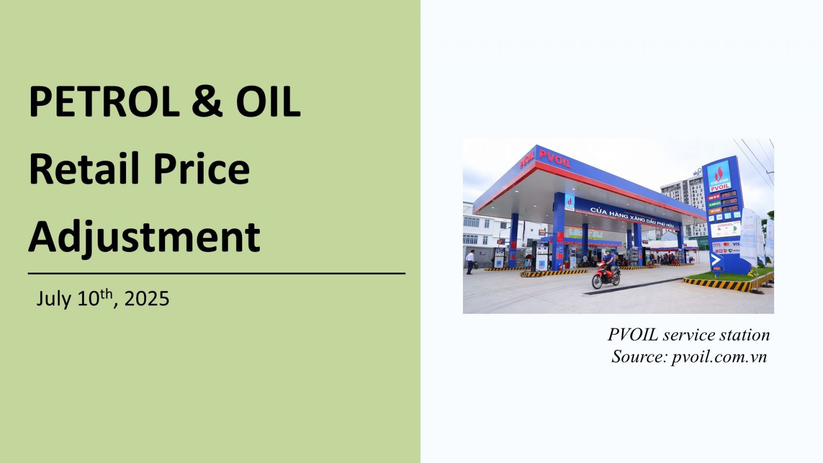 PETROL & OIL RETAIL PRICE ADJUSTMENT FROM JULY 10, 2025